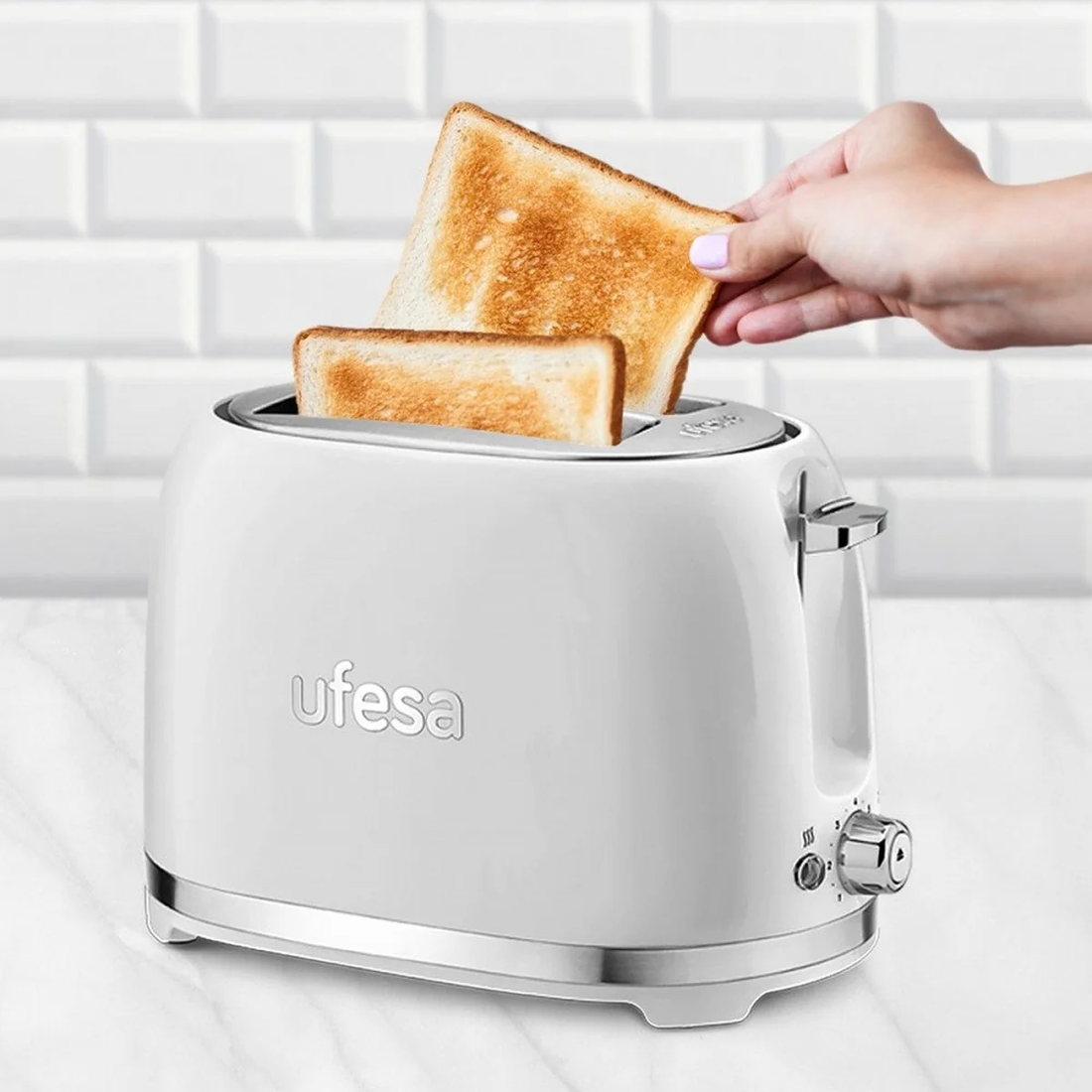 Grille-pain UFESA Classic Pin Up White 850W : Élégance rétro et ...